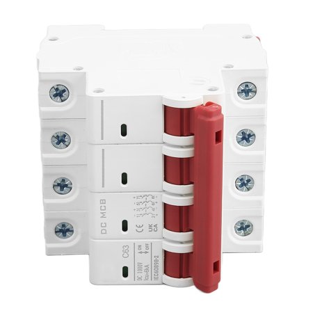 4P Circuit Breaker, DC 1000V 63A DIN Rail Mounting Overload Protection ...