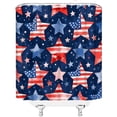 4th of July USA Flag Shower Curtain Independence Patriotic Day Red Blue ...