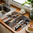 Black Brown Girls Boho Dish Drying Mat for Kitchen Counter,Grey Vintage ...