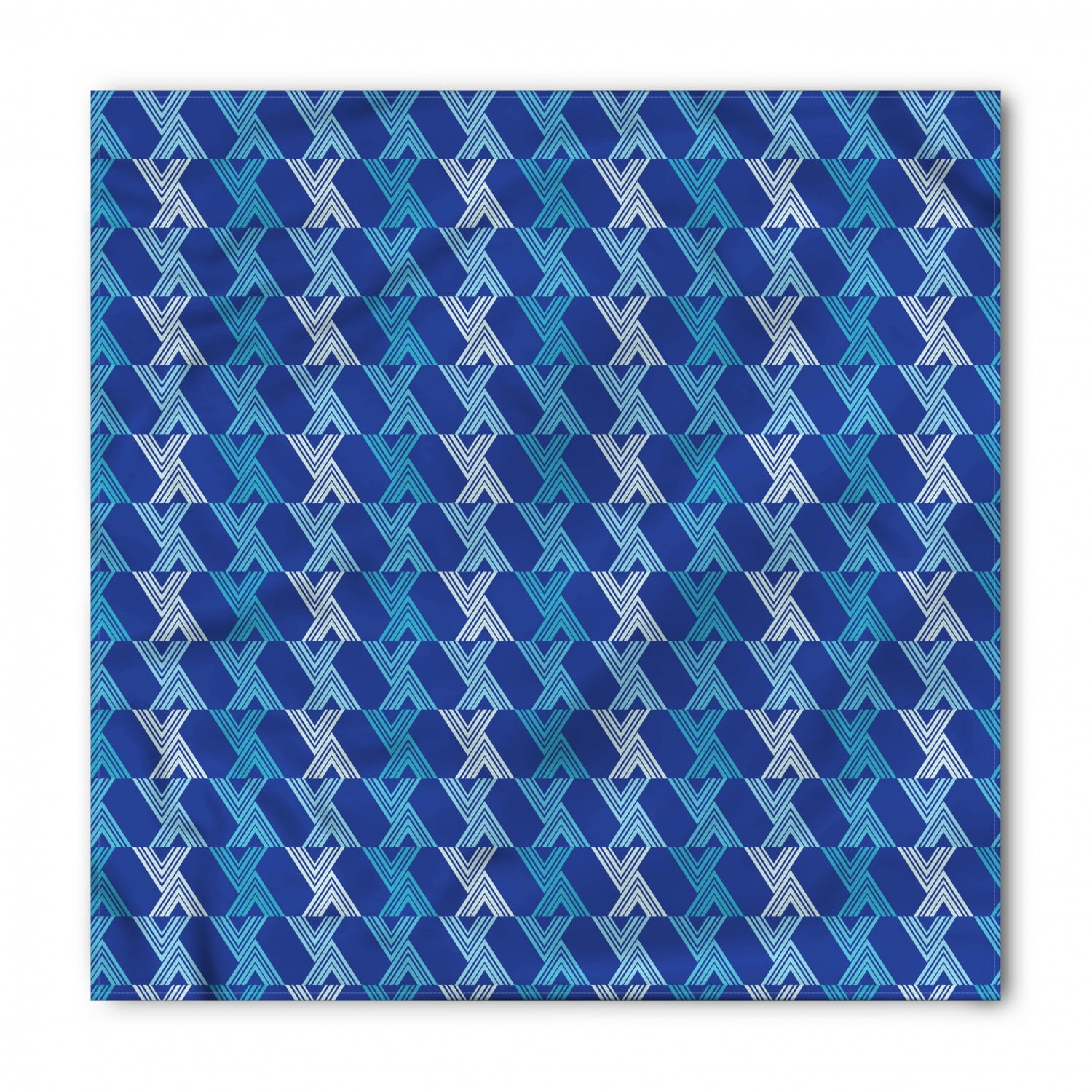 Blue Bandana, Abstract Triangle Patterns, Unisex Head and Neck Tie, by ...