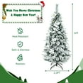 Costway 5ft Xmas Artificial Snow Flocked Pencil Tree w/ Berries ...