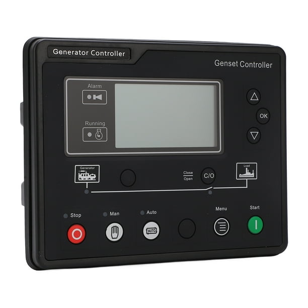 Genset Controller Module, Multifunctional 8-35V LCD Display Generator Controller Auto Start Stop ...