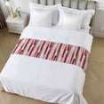 Bed Runner Red Oil Painting Bedding Scarves Soft Decorative Bed Flag ...