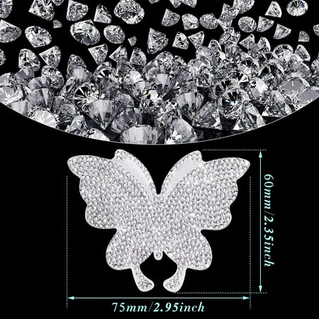 4 Pieces Crystal Butterfly Bling Car Stickers Rhinestone Decals Auto ...
