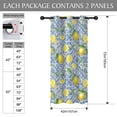 Lemon and Tile Blue Pattern Blackout Curtains,Triple Weaved Fabric ...