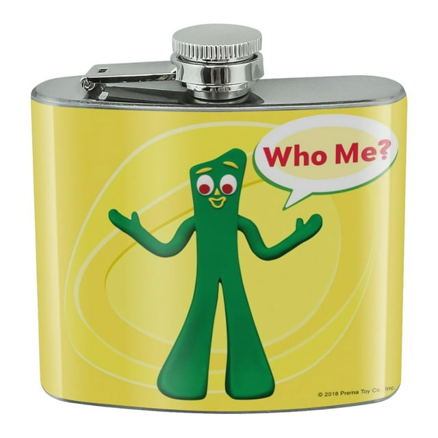 Who Me? - Gumby Clay Art Stainless Steel 5oz Hip Drink Kidney Flask ...