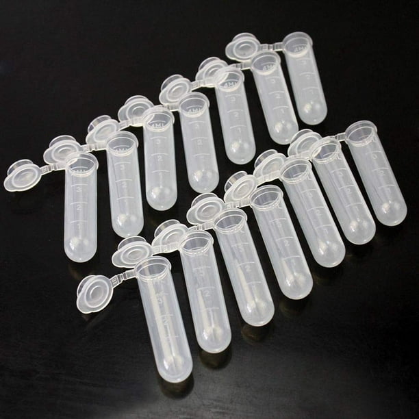 HTWW 50 Pieces 5ML Plastic Lab Test Tube Clear Vial Tube Empty Sample ...