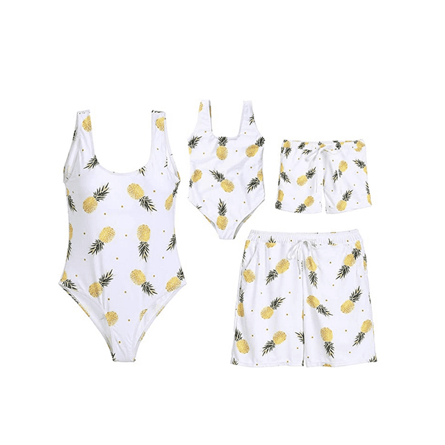 Spring hue Family Matching Swimsuit Mom Daughter Swimsuit Dad Son Swim ...