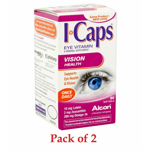 I-Caps Lutein & Omega-3 Eye Vitamin Softgels, 10 Mg, 30 Ct, 2-Pack ...