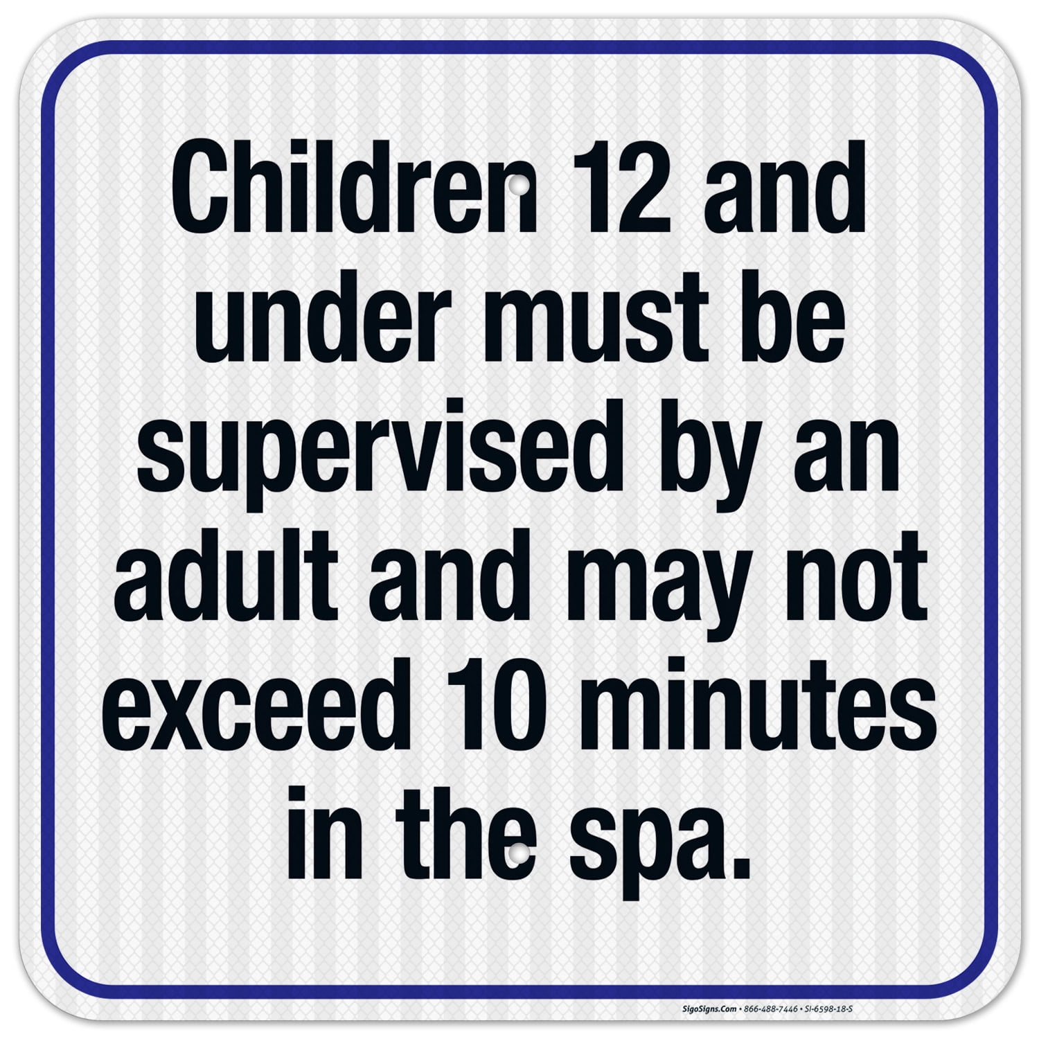 Children 12 And Under Must Be Supervised By An Adult Sign, Pool Sign ...