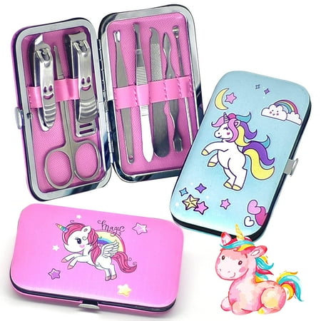 Kids Manicure Set Unicorn Nail scissors Grooming Kit for Girls Ages 7 ...