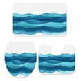 Abstract Waves Bathroom Rugs Set Navy Blue Wave Gradient Impressionist ...