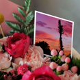 3drose, Image of Photo of Tall Tree with Mixed Purple Peach and Pink ...