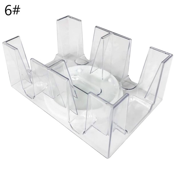 ZOYONE 2/6 Deck Clear Revolving Rotating Canasta Playing Card Tray ...