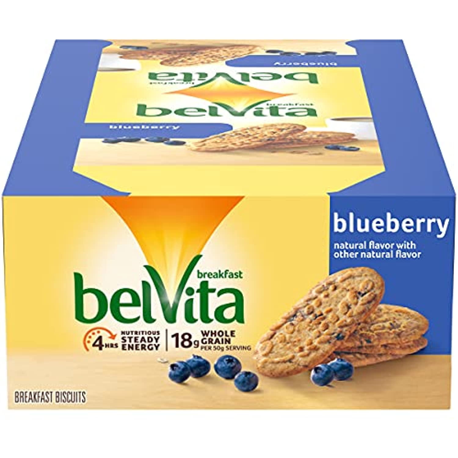 Belvita Blueberry Breakfast Biscuits, 8 Packs (4 Biscuits Per Pack ...