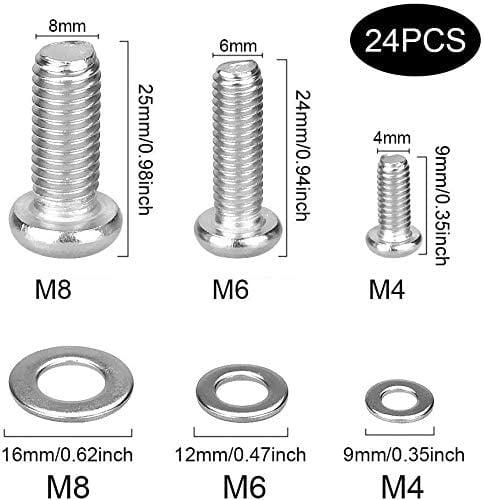 Buy BUZIFU 24 Pack Universal TV Mounting Hardware Kit m4/m6/m8 Vesa ...