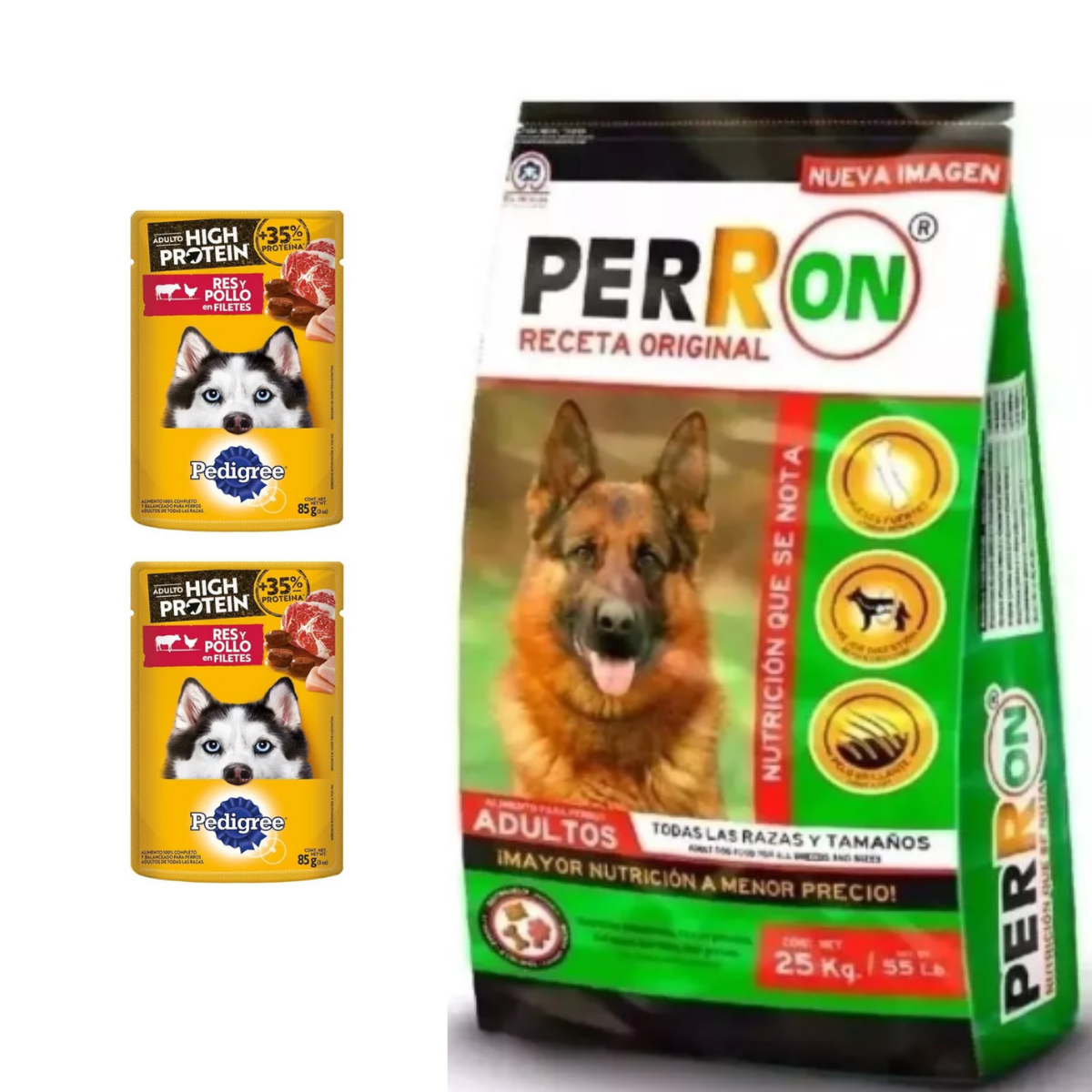 Alimento para perro Perron Adulto todas las razas 25 Kg bundle | Bodega ...