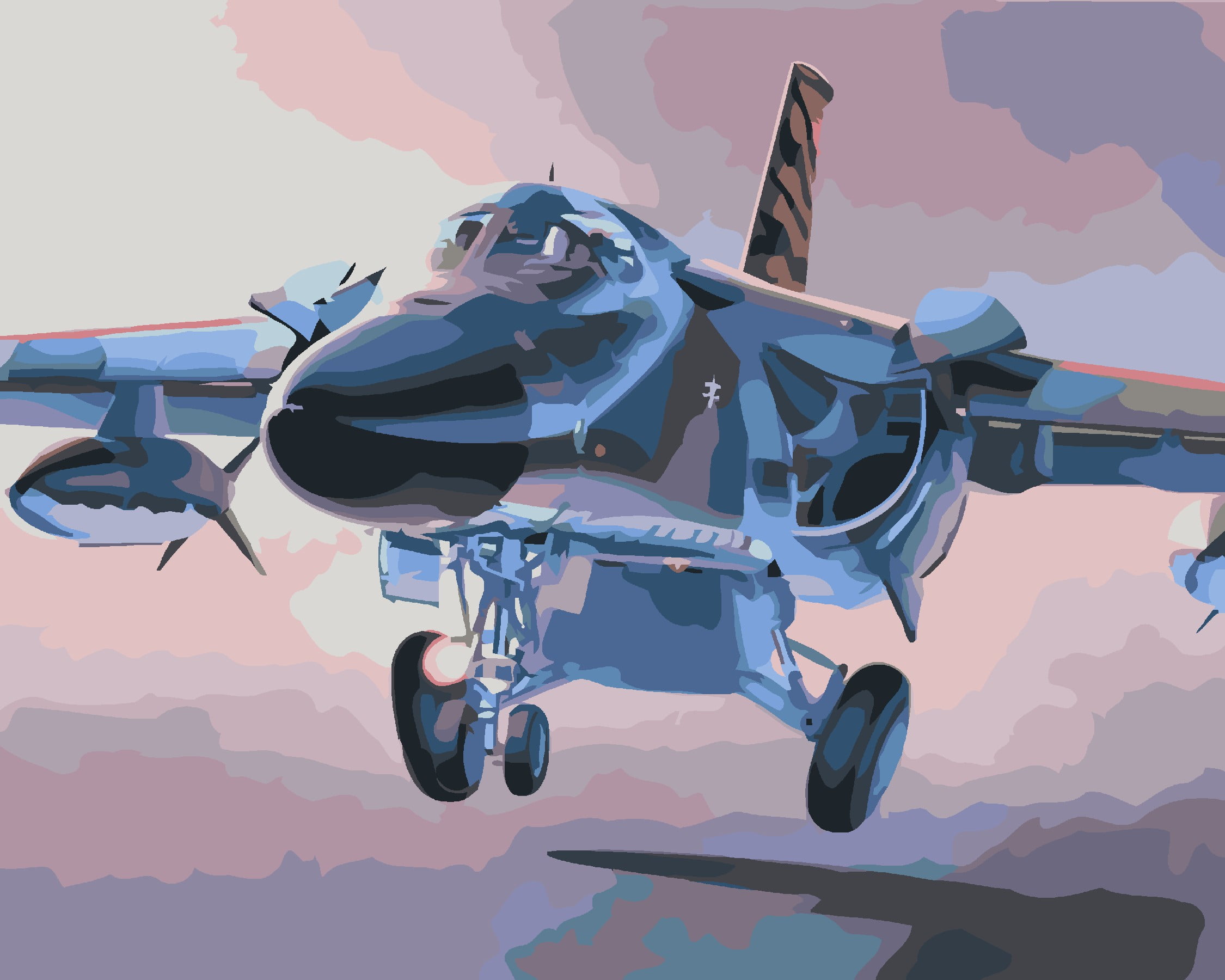 DIY Oil Painting Aviation Fighter aircraft Airplane Military Vehicle ...