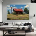 A 2D Flat Canvas Poster Featuring an American Countryside Scene with a ...