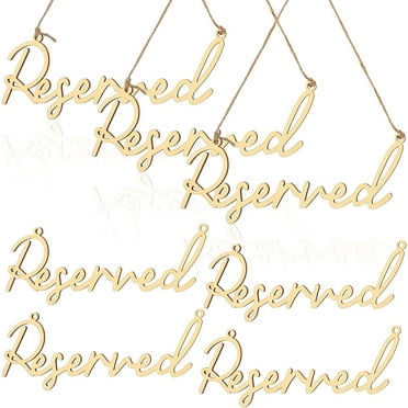 Darware Hanging Wooden Reserved Signs (6-Pack, White); Rustic Style ...