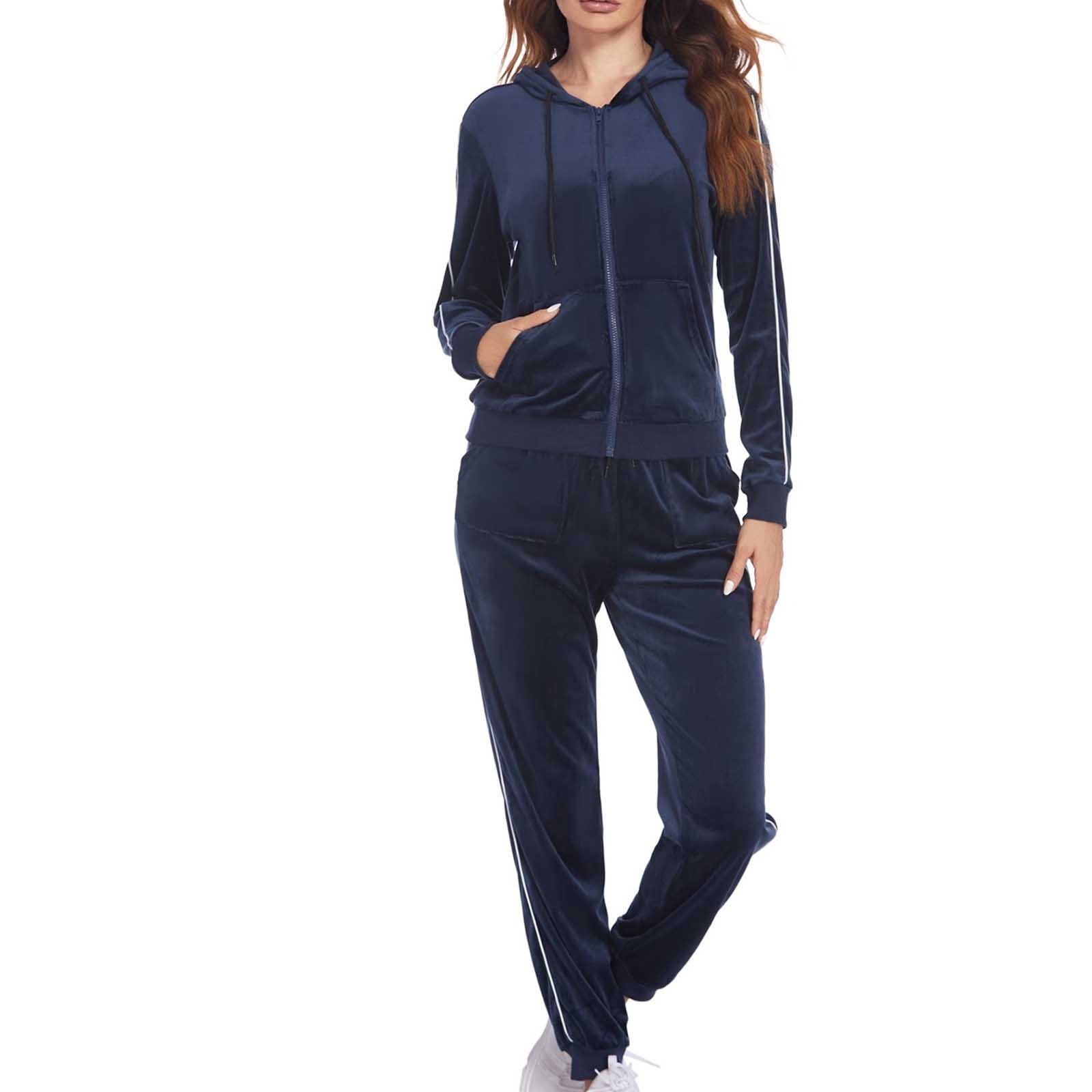 Click here for Aherbiu Velour Yoga Sets For Women Zipper Hoodie J... prices