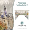 Beige Blue Building Kitchen Swag Valances for Windows, Modern Art Swag ...