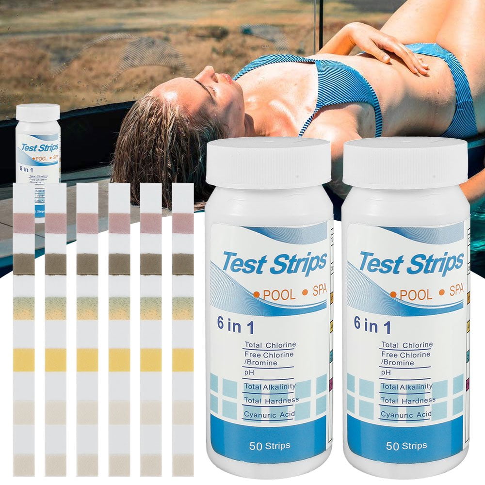 Pool and Spa Test Strips 6-in-1 Swimming Pool Test Kit 100 Count(2 ...