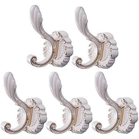 Set of 5 vintage style wall hooks White | Walmart Canada