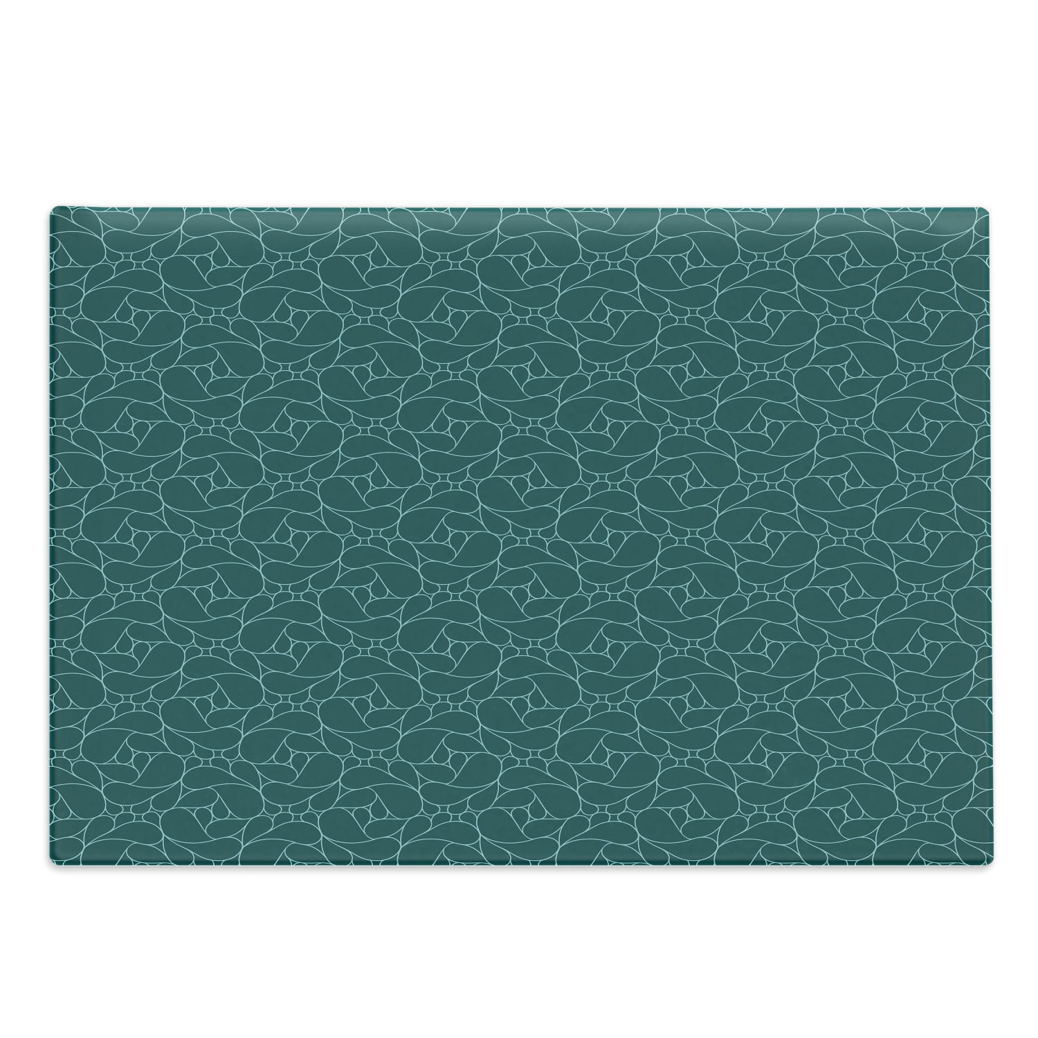 Teal Cutting Board, Abstract Line Art Modern Expressionist Design Water ...