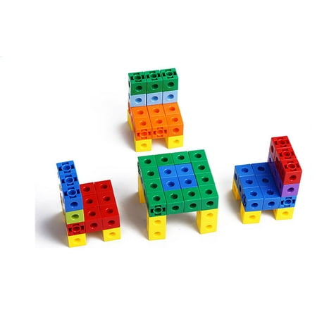 100Pcs Connection Square Building Blocks 10 Colors 2cm Intelligence Kid ...