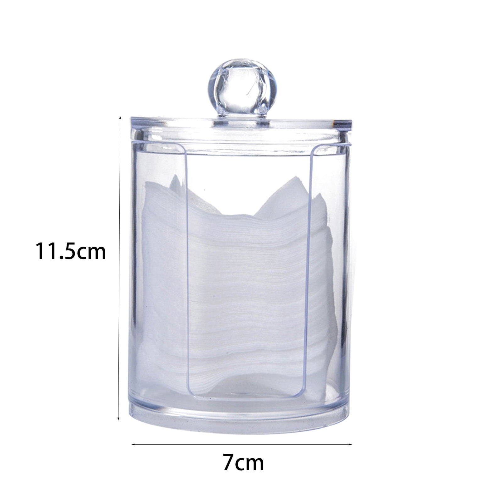 Trayknick Plastic Cotton Swab Ball Pad Holder, Qtip Jar Clear Makeup ...