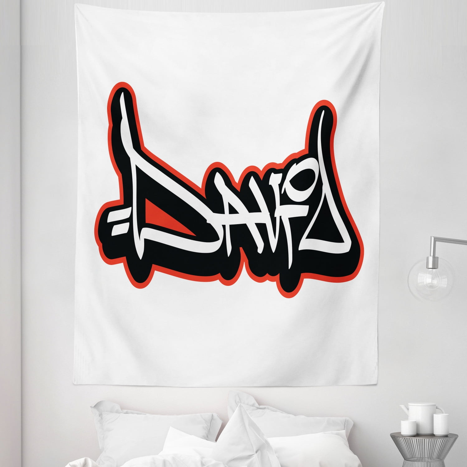 David Tapestry, Modern Wall Writing Typography Boys Birthday Theme ...