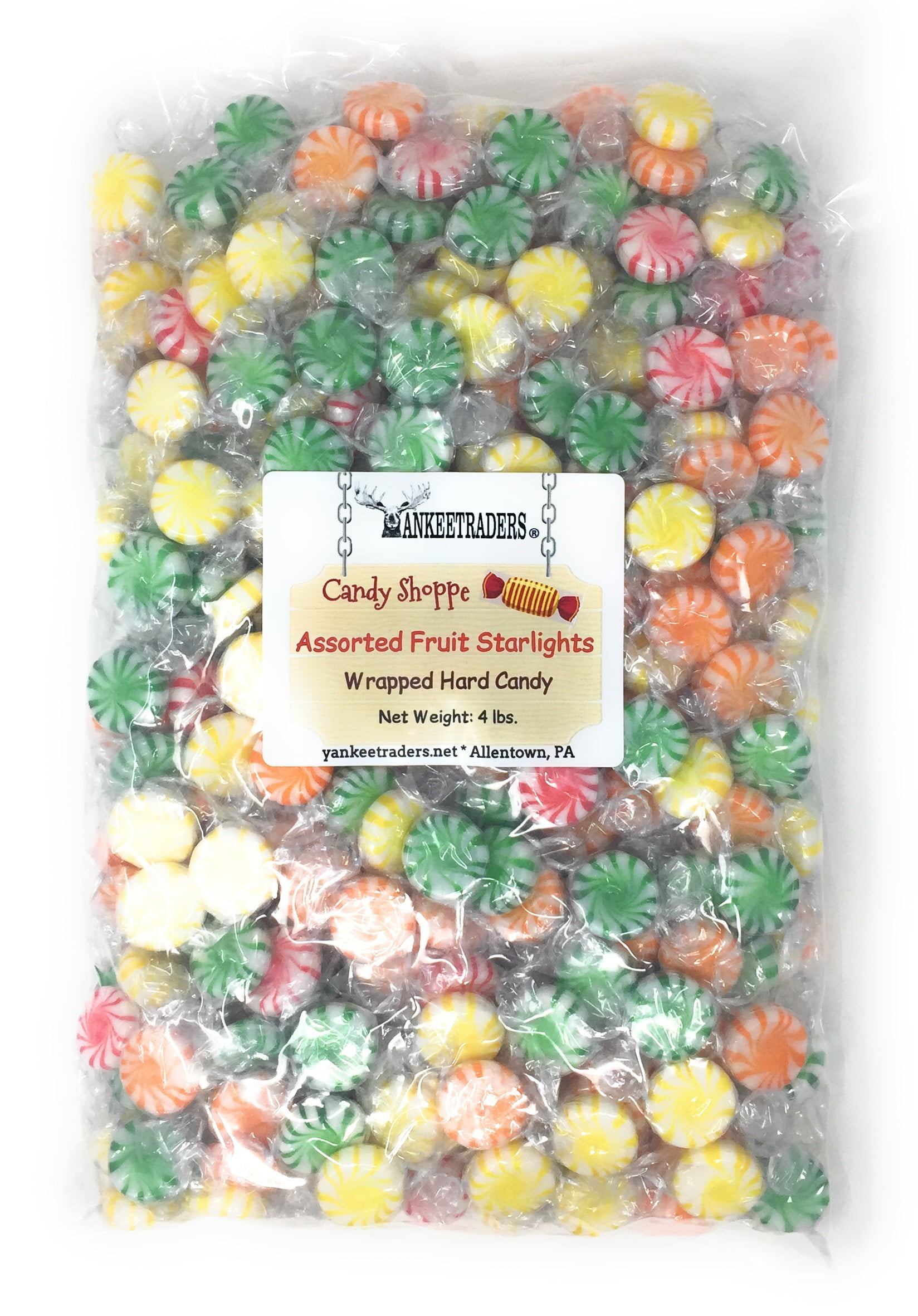 YANKEETRADERS Brand Assorted Fruit Starlight, Wrapped Candy, 4 Pound ...