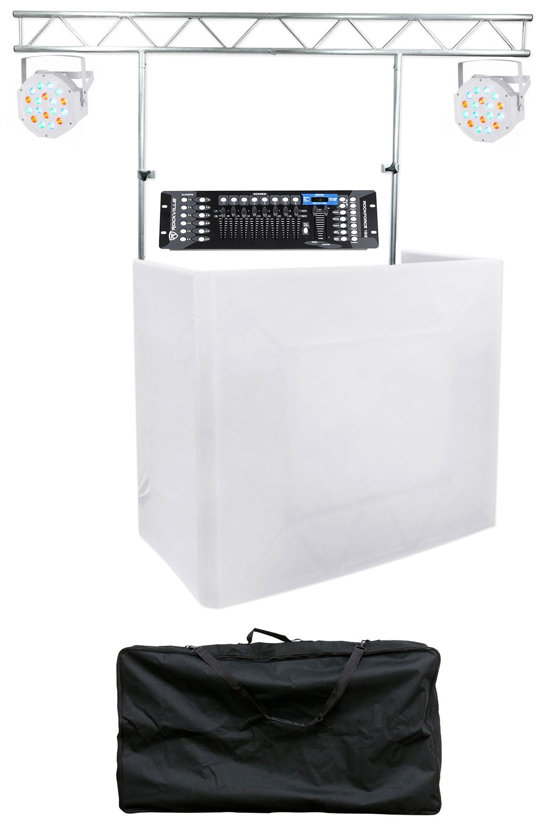 American DJ Pro Event Table II DJ Booth Façade +Truss+Scrim+Bag+Lights ...