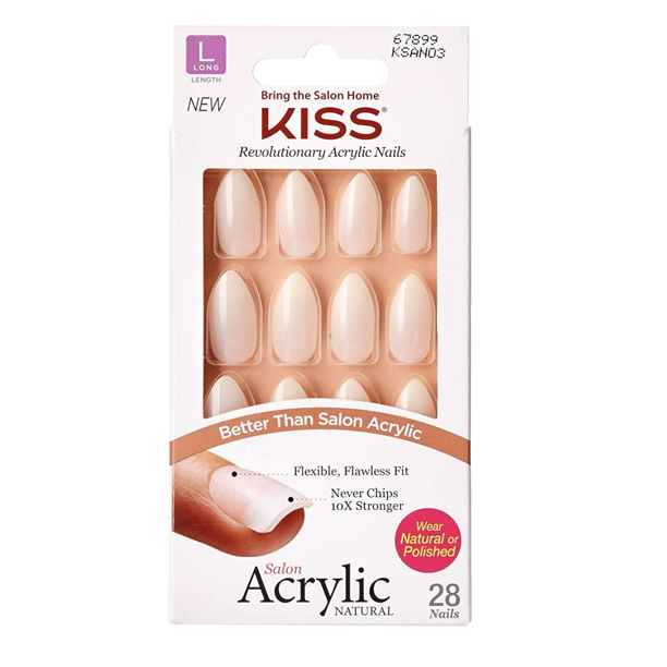 KISS Salon Acrylic Natural Nails KSAN03 - Walmart.com