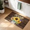 Doormat Bathroom Rugs 16x24in, Summer Sunflower Brown Palnk Non Slip ...