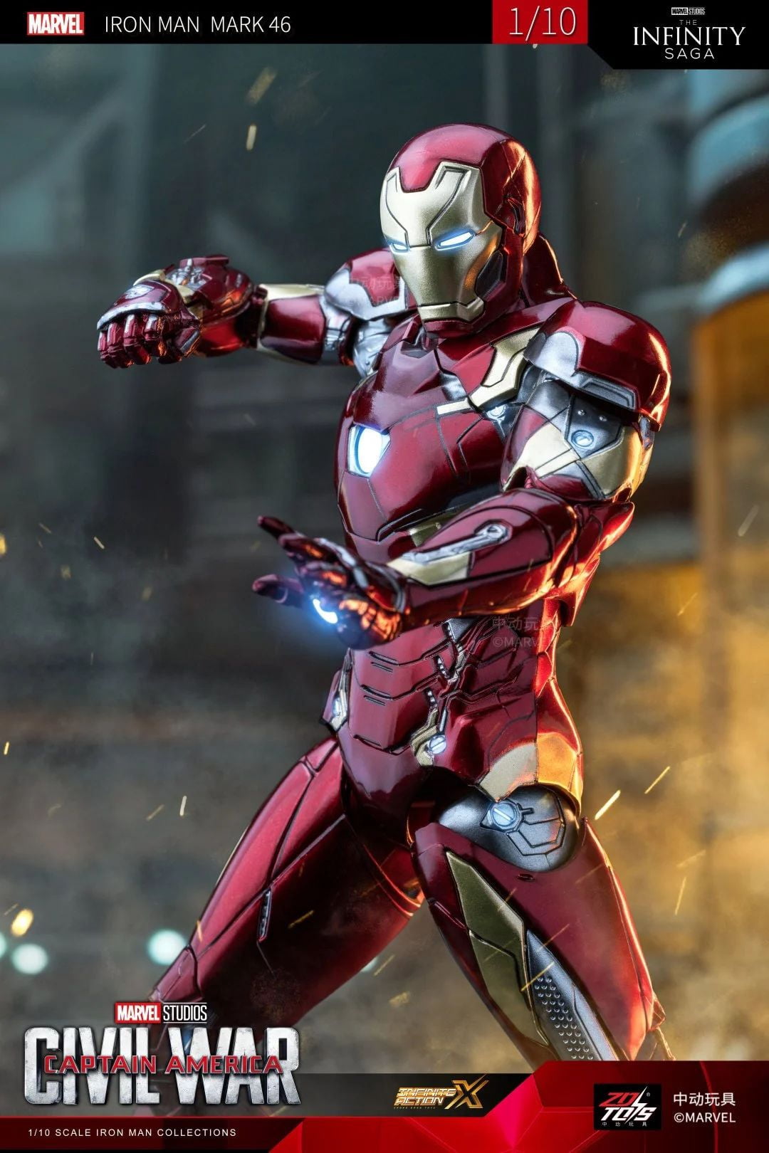 ZD-figura de acción Original de Iron Man MK30, modelo de acero azul 1/ ...