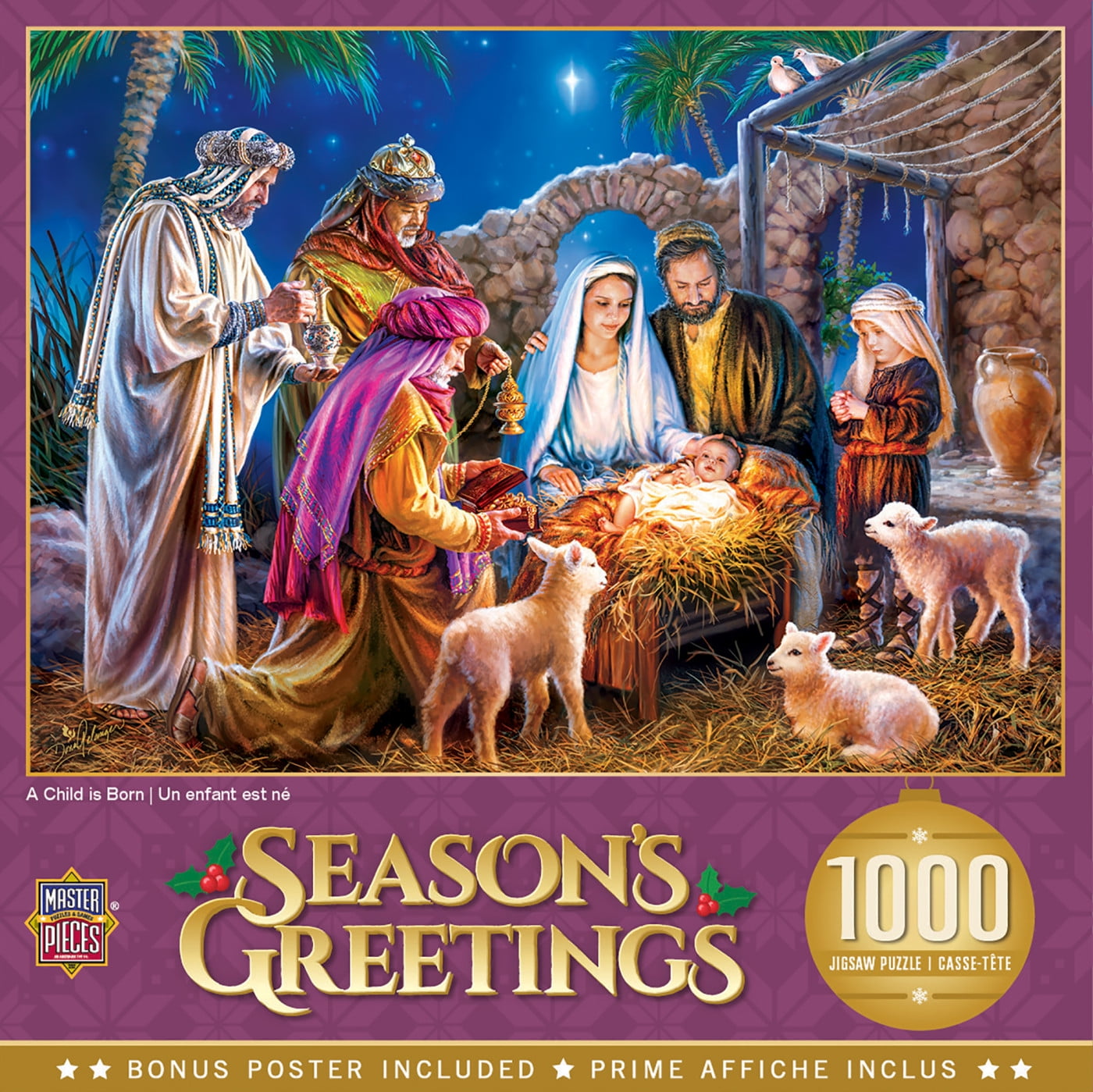 MasterPieces 1000 Piece Christmas Jigsaw Puzzle - A Child is Born ...