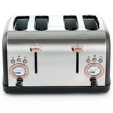 MegaChef 4 Slice Wide Slot Toaster with Variable Browning in Black and ...