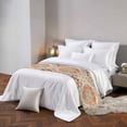 Boho Floral Bed Runner King Size Orange Theme Abstract Traditional ...