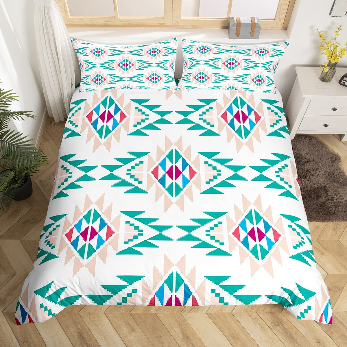 Boho Comforter Cover Western Bedding Sets King,African Indian Tribal ...