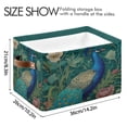 2-Pack Square Closet Organizers with Handles Open Basket Bins Peacock ...