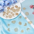 1 Box 32Pcs 8 Style Alloy Pendants with Plastic Imitation Pearl Mixed ...