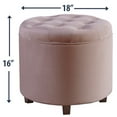 Ornavo Home Donovan Round Tufted Velvet Storage Ottoman Foot Rest Stool ...