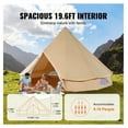 Canvas Glamping Bell Tent, 10-12 Person Waterproof Yurt Tent with Stove ...