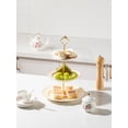 3 Tier Rose Ceramic Cake Stand for Wedding and Tea Party Dessert ...