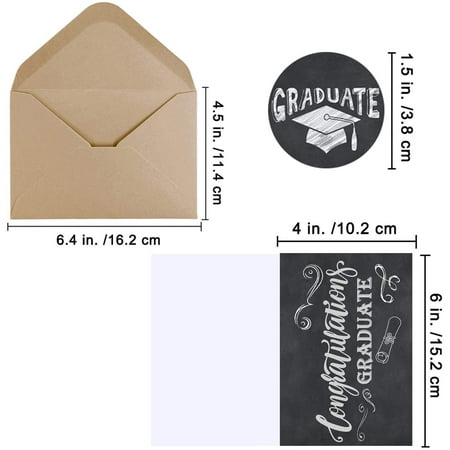 48 Sets Graduation Congratulations Cards Bulk Congrats Cards Chalkboard ...