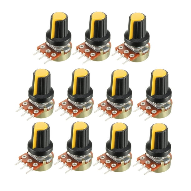 Uxcell 10K Variable Resistors Rotary Carbon Film Taper Potentiometer ...