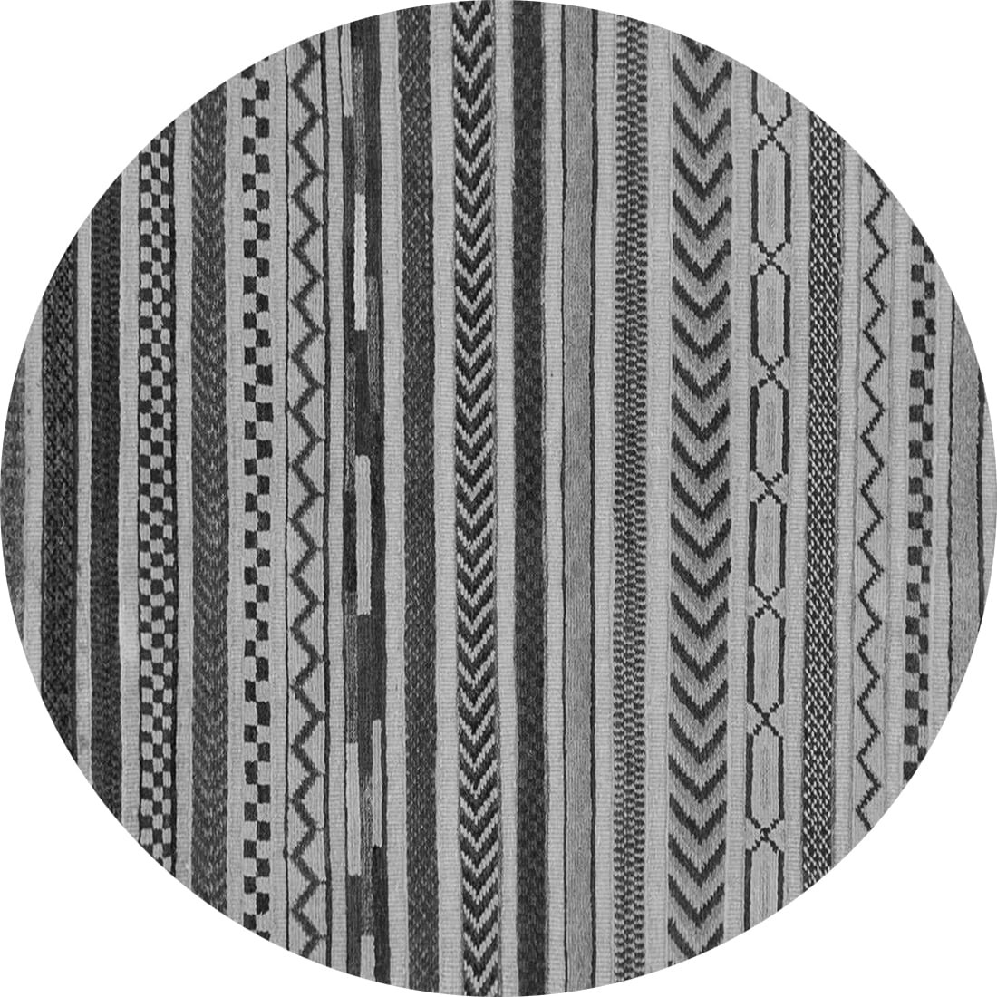 Ahgly Company Indoor Round Abstract Gray Modern Area Rugs, 6' Round ...