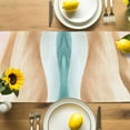 Abstract Pink Blue Wave Table Runner, Modern Art Kitchen Table Runners ...